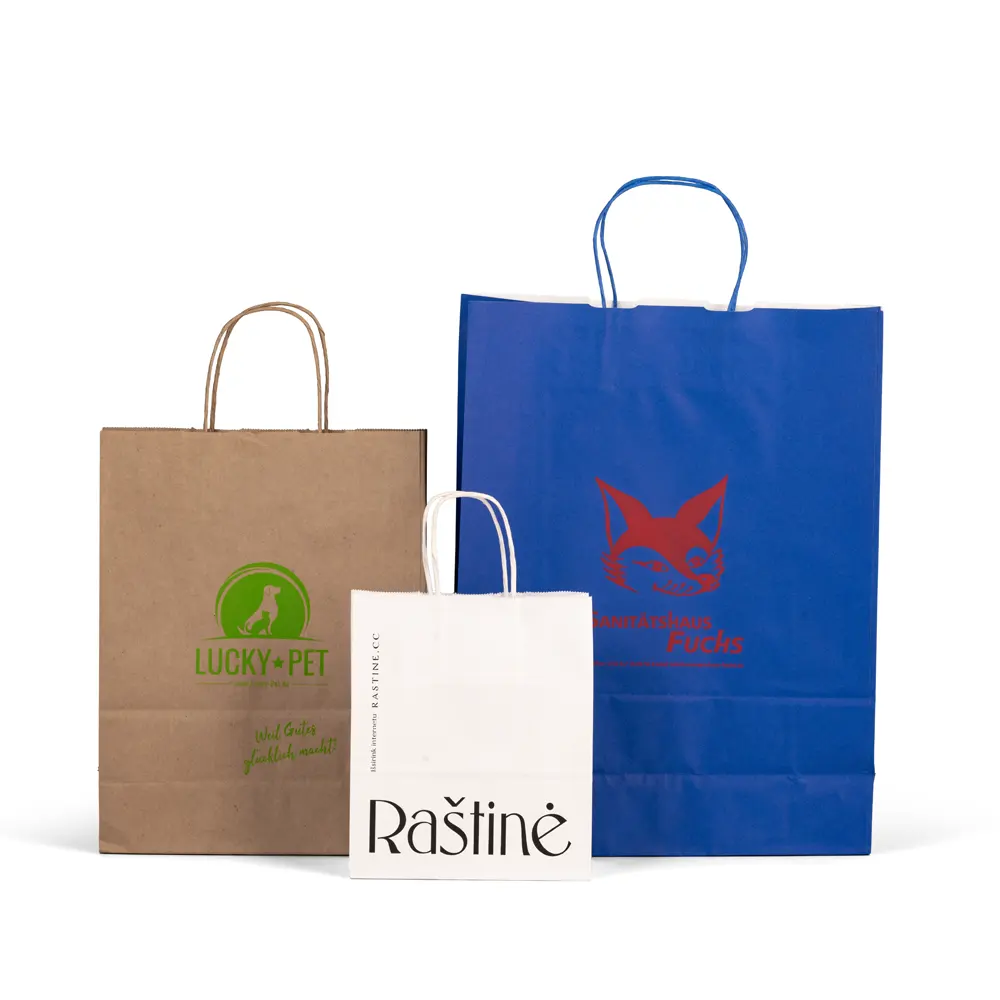Branded Twisted Handle Paper Bags | Carrier Bag Shop